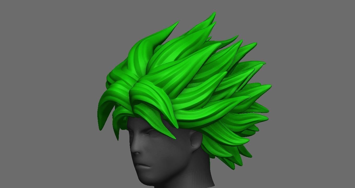 Broly Hair - Dragon ball - For Cosplay 3D print model 3D model 3D ...