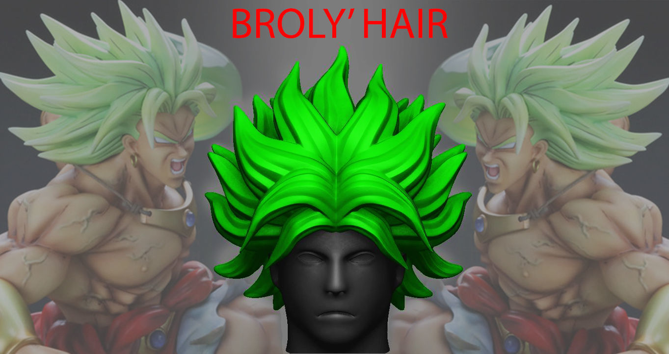 Broly Hair - Dragon ball - For Cosplay 3D print model 3D model 3D ...