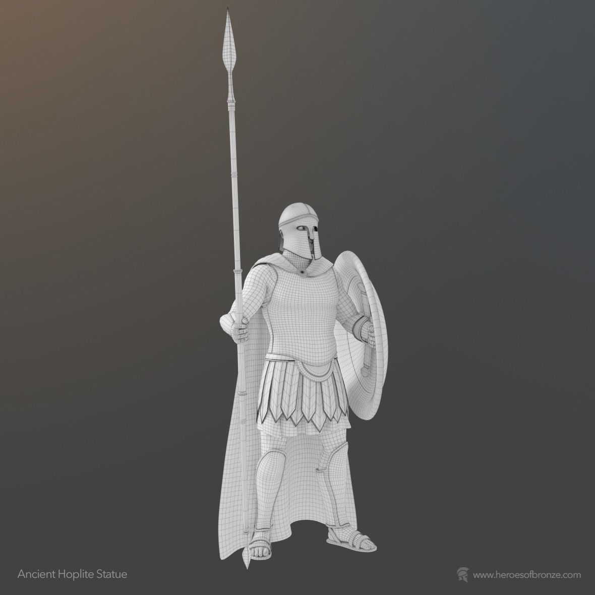 Ancient Greek Hoplite Statue 3D model | CGTrader