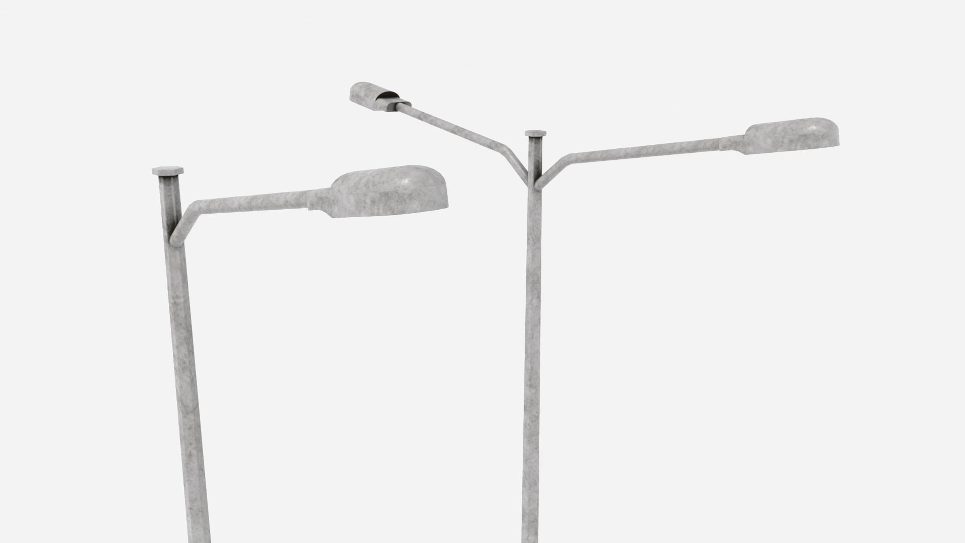 3D model Street Assets - Double and Single Lamp Post VR / AR / low-poly ...