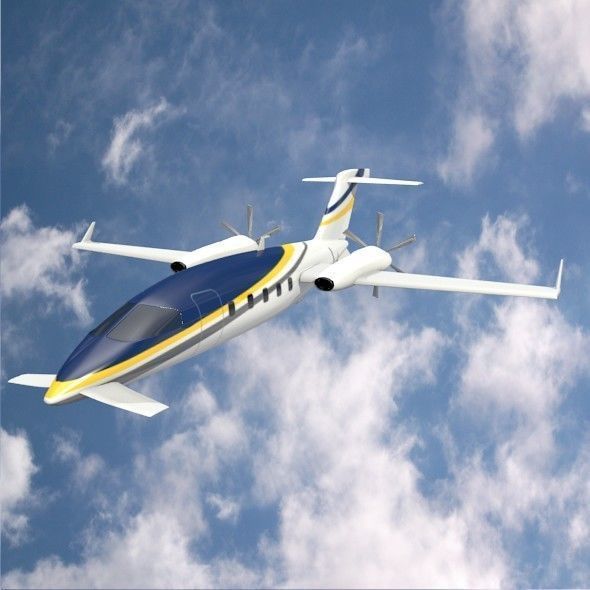 3D model Avanti piaggio P180 private plane VR / AR / low-poly | CGTrader