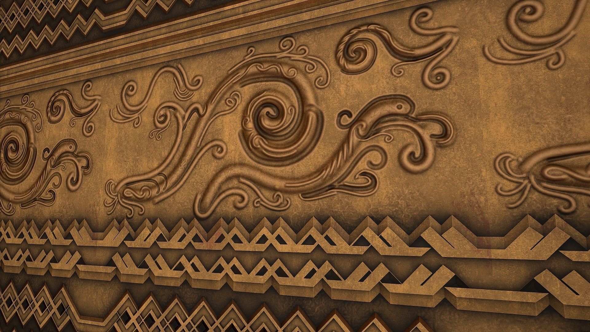 Texture Tileable ancient fantasy wall textures with sculpted relief VR ...