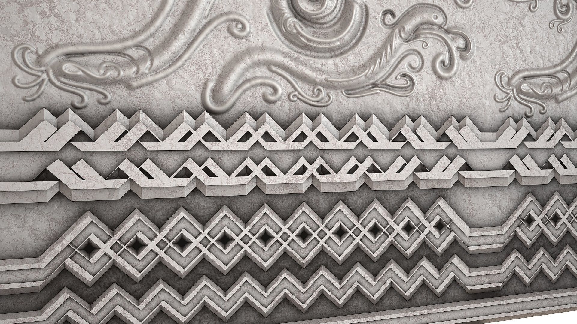 Texture Tileable ancient fantasy wall textures with sculpted relief VR ...