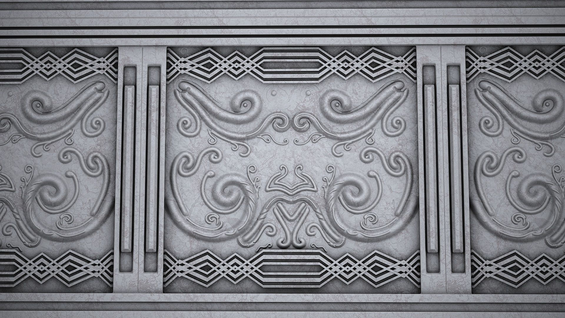 Texture Tileable ancient fantasy wall panel textures with relief VR ...