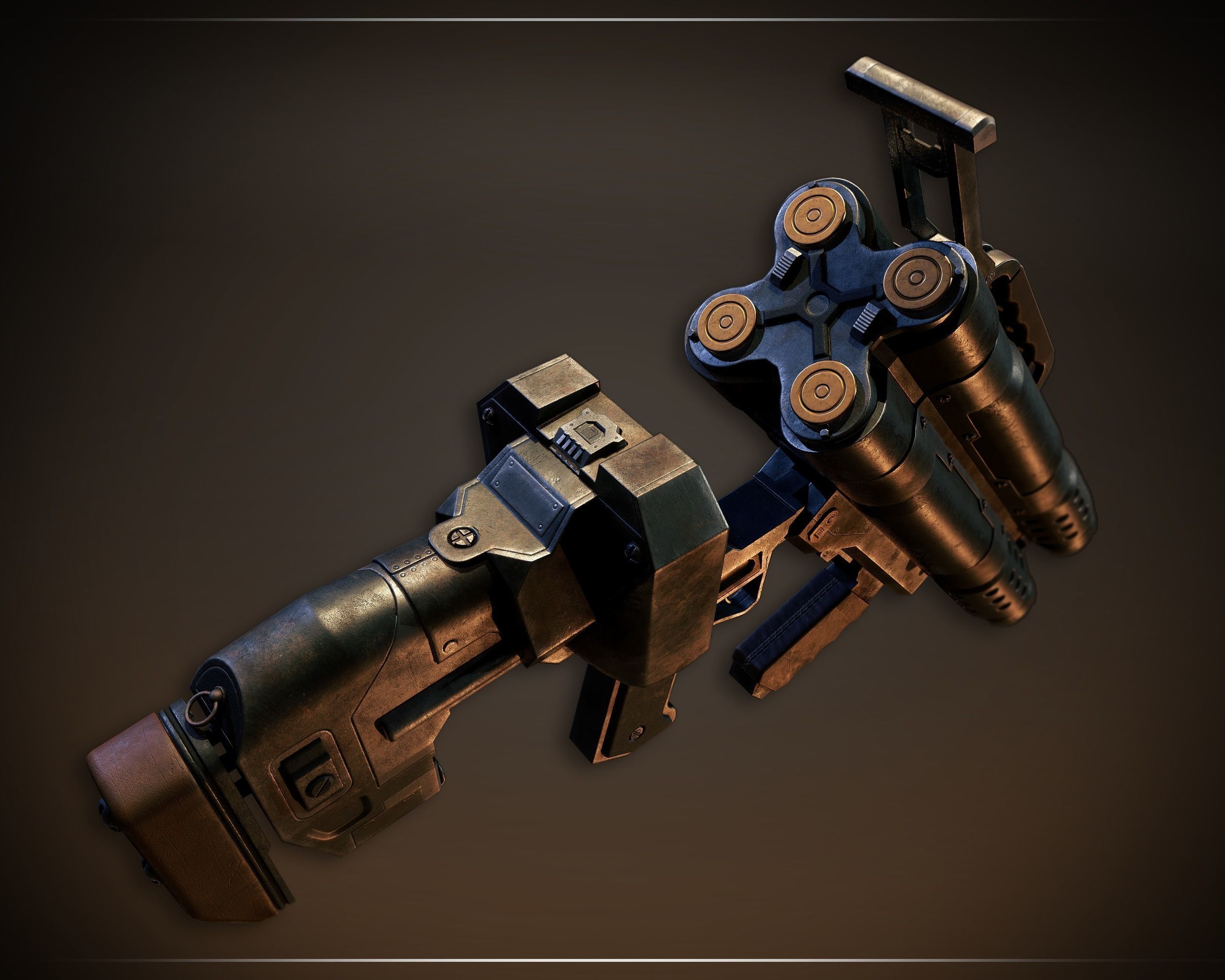 Lowpoly PBR Quad Barrel Shotgun free VR / AR / low-poly 3D model | CGTrader