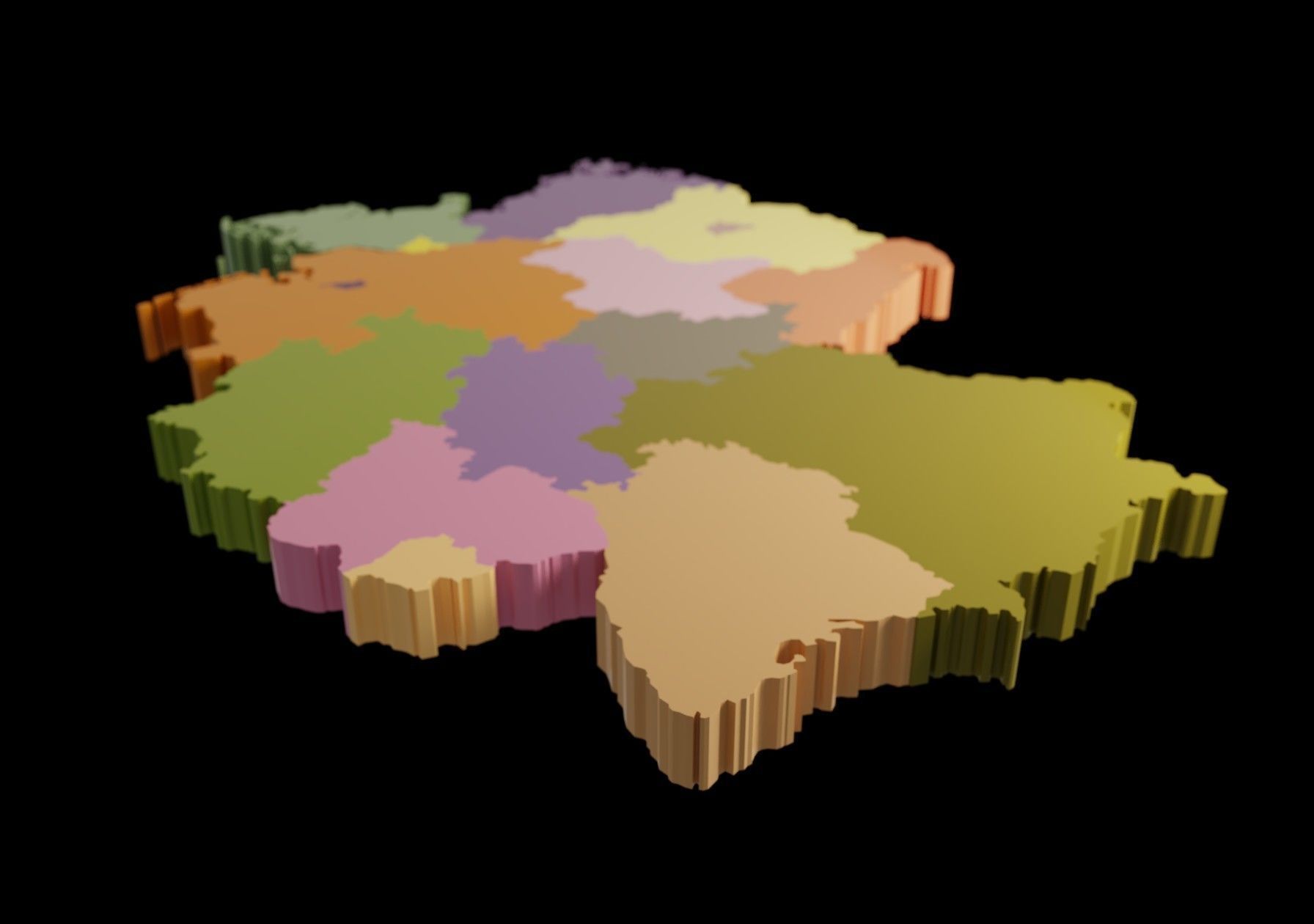 3D model Germany 3D Map with states VR / AR / low-poly | CGTrader