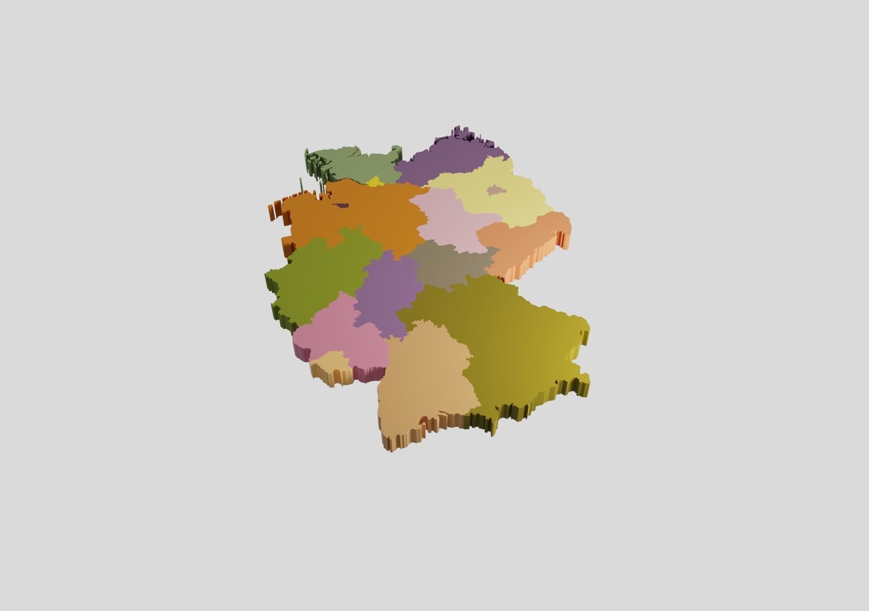 3D model Germany 3D Map with states VR / AR / low-poly | CGTrader