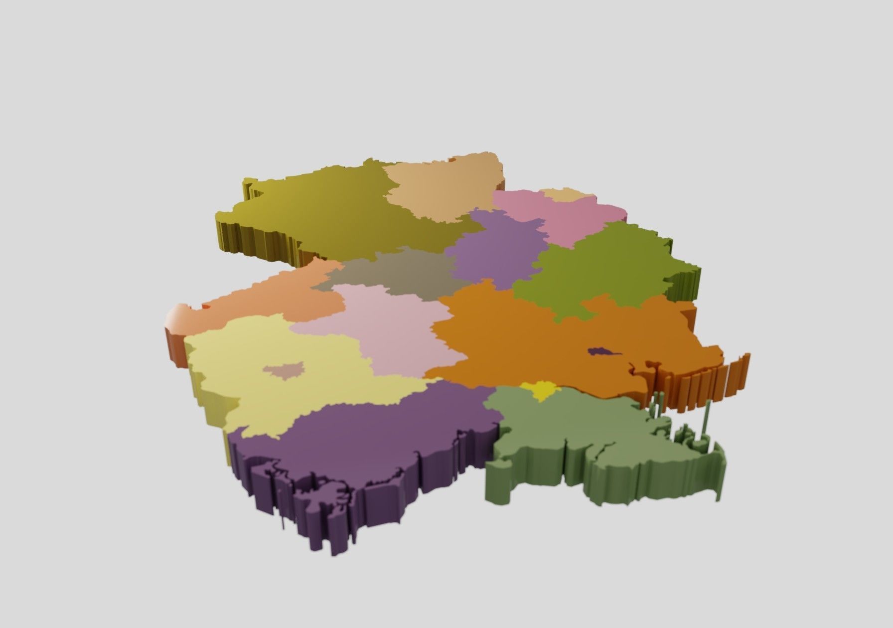 3D model Germany 3D Map with states VR / AR / low-poly | CGTrader