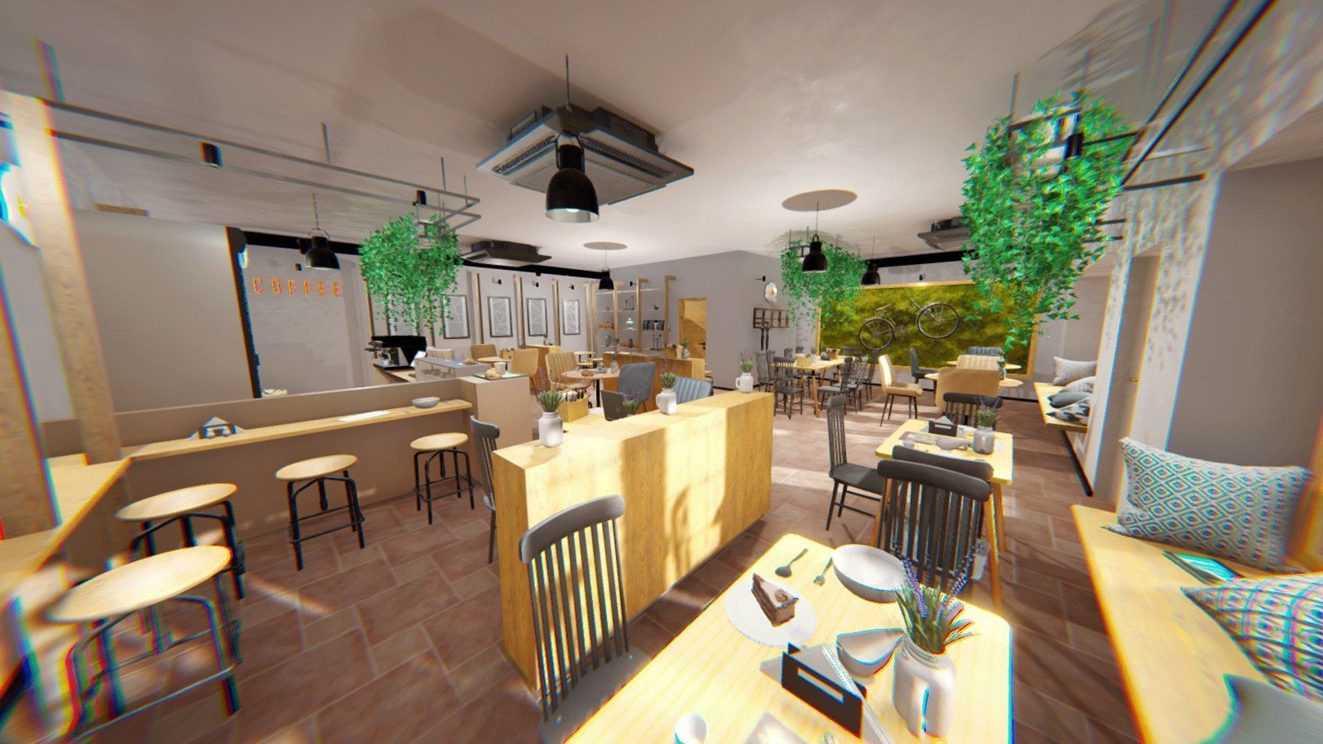 3D model Coffee shop - interior and props VR / AR / low-poly | CGTrader