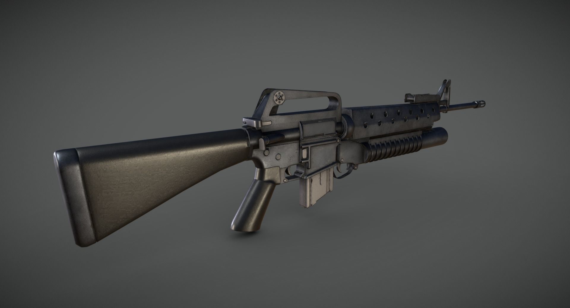 3D model M16 m203 Grenade Launcher VR / AR / low-poly | CGTrader