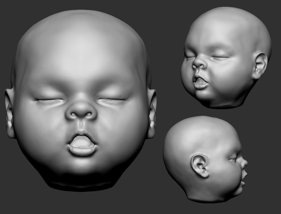 baby head 3d model STL 3D model 3D printable | CGTrader