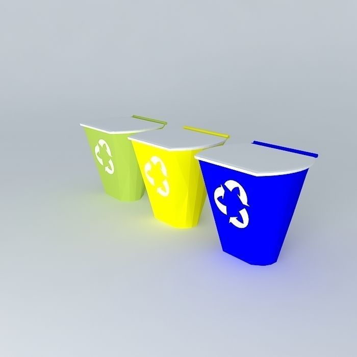 recycle cans free 3D model | CGTrader