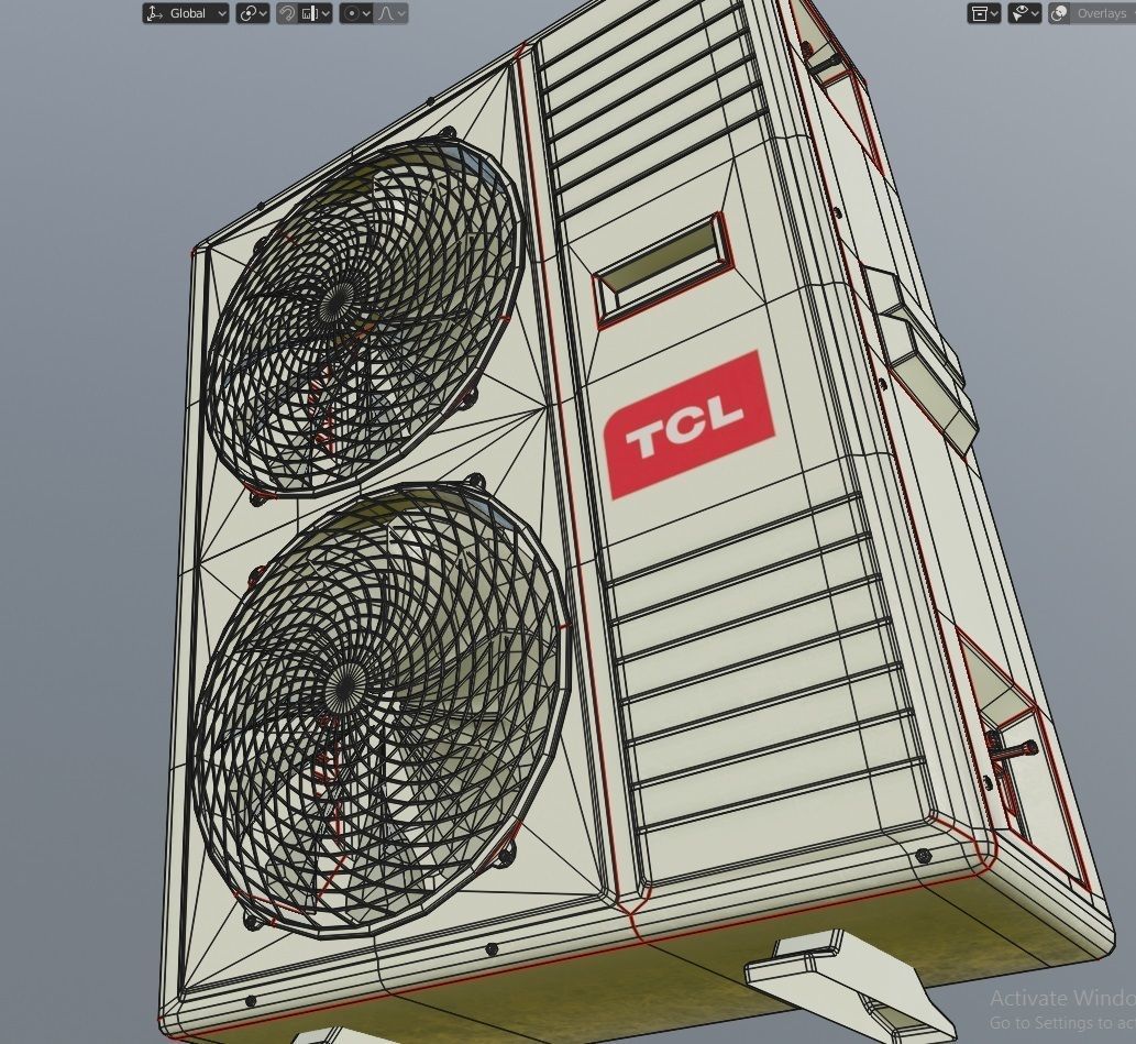 double turbine Air Conditioner 3D model | CGTrader