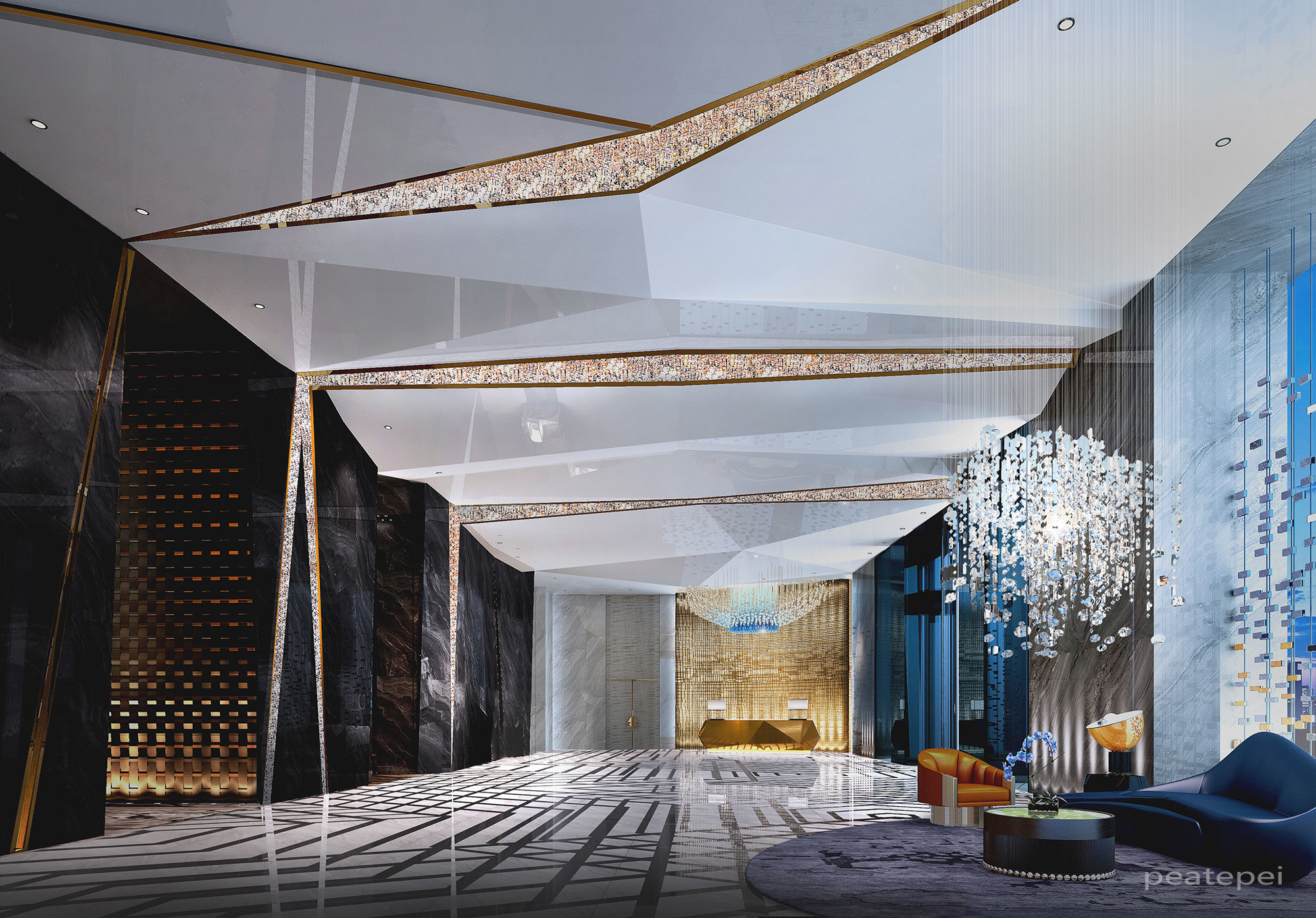 Hotel lobby 3d model 3D model | CGTrader