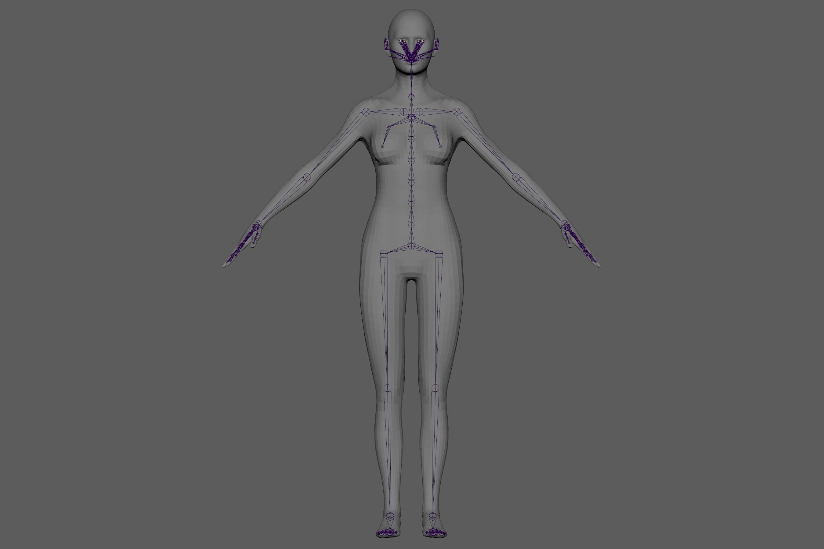 3D model Cinematic Female 001 - Advanced Body Rig - Face Rig - GUI VR ...