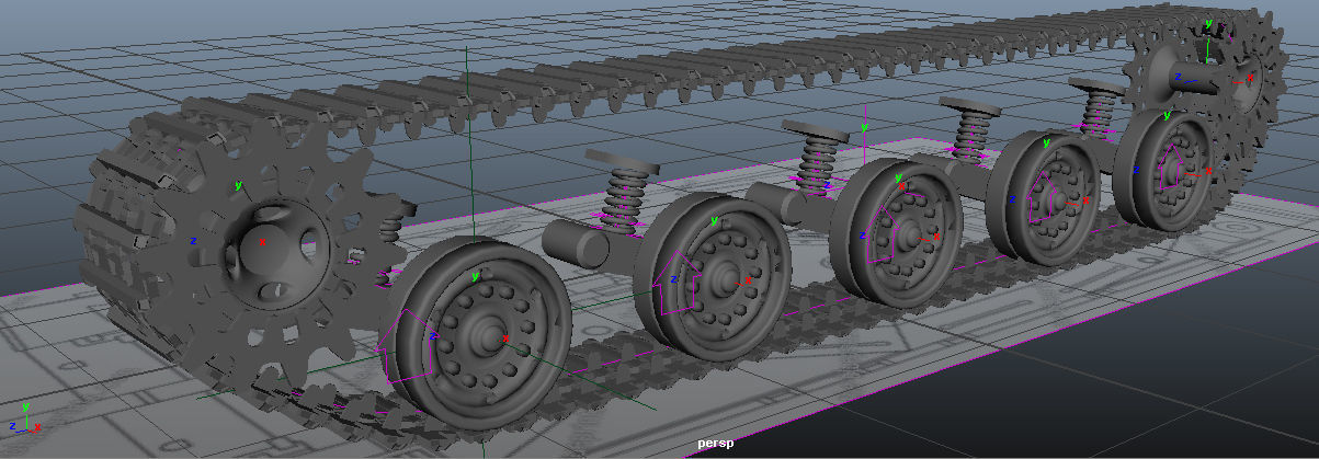 rig Tank Tracks Suspension 3D model 3D model rigged | CGTrader