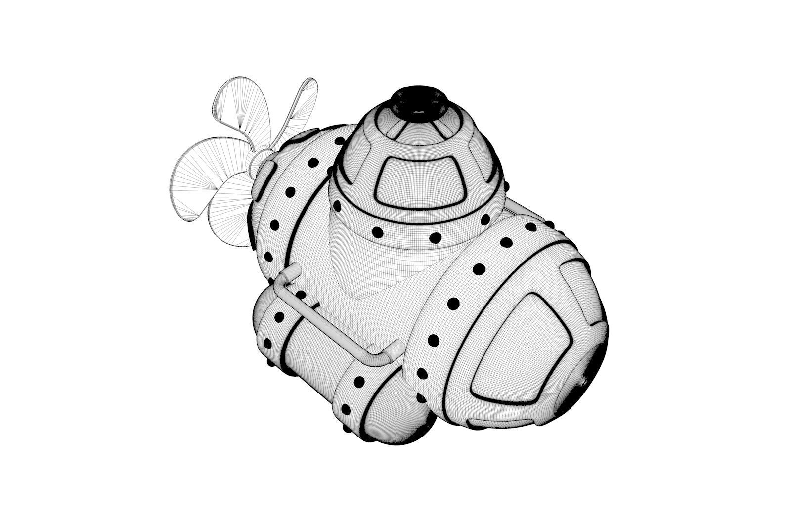 Cartoon Submarine 3D model animated | CGTrader