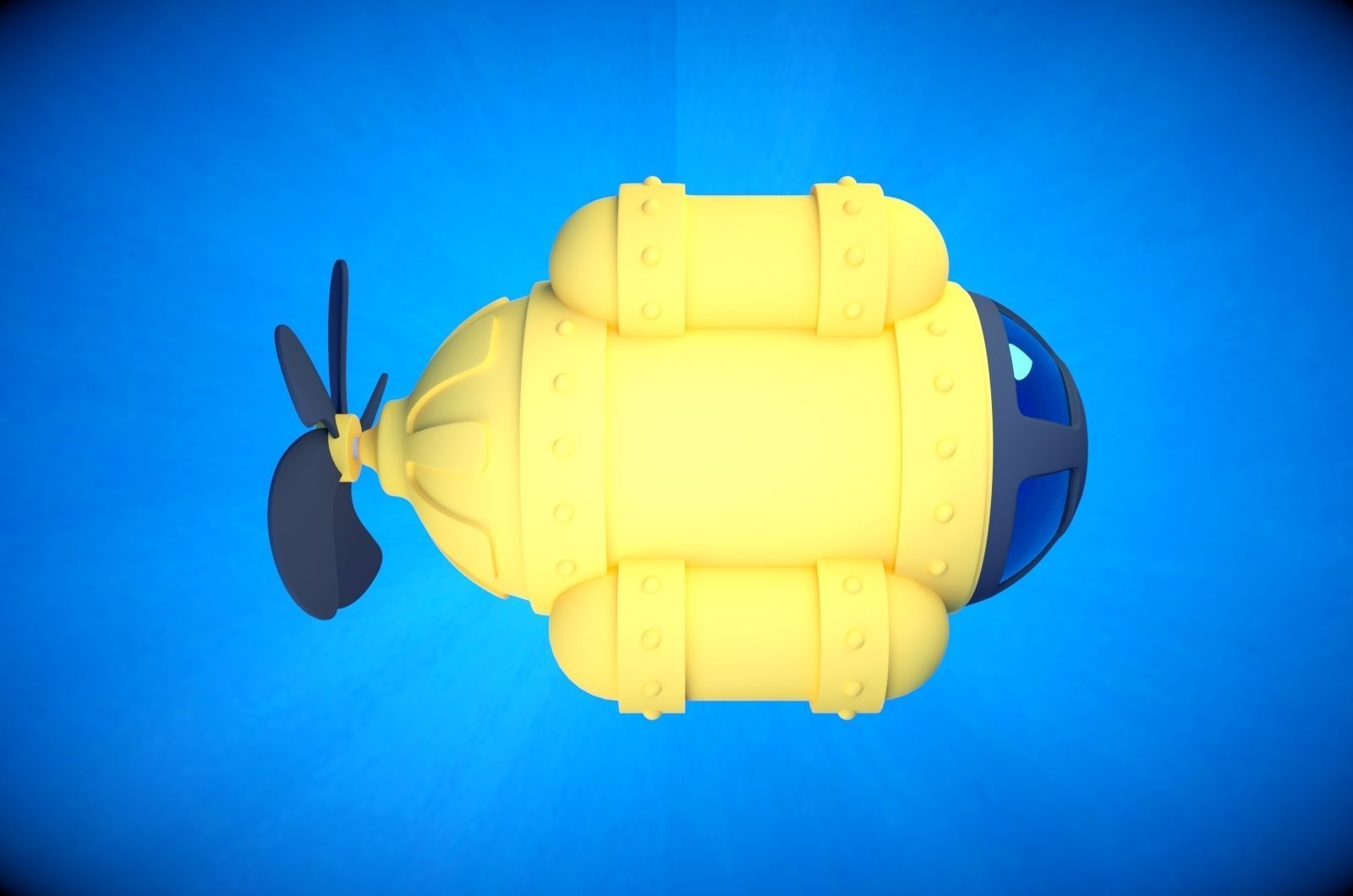 Cartoon Submarine 3D model animated | CGTrader