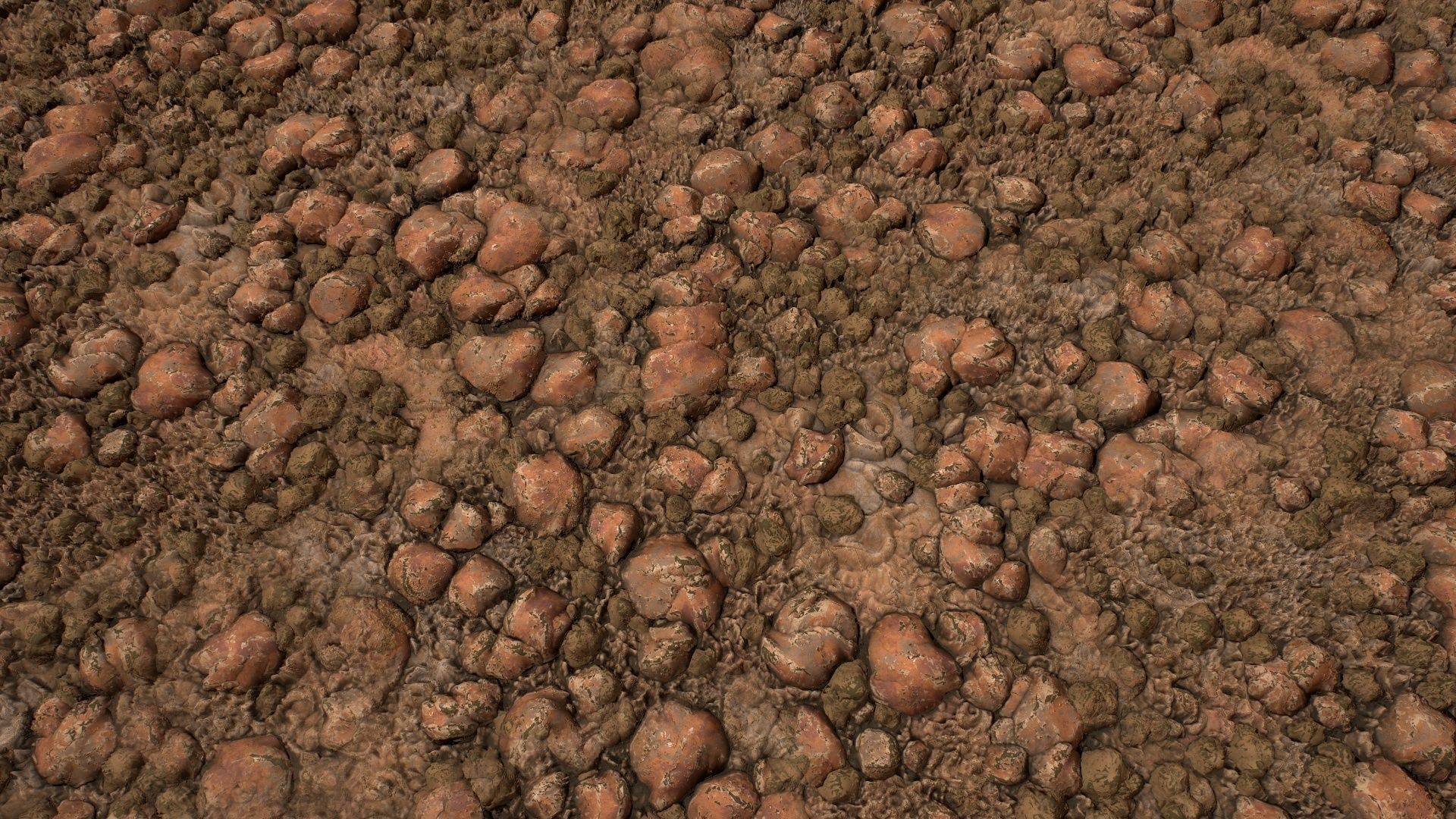 Texture PBR seamless red rocky ground textures VR / AR / low-poly ...