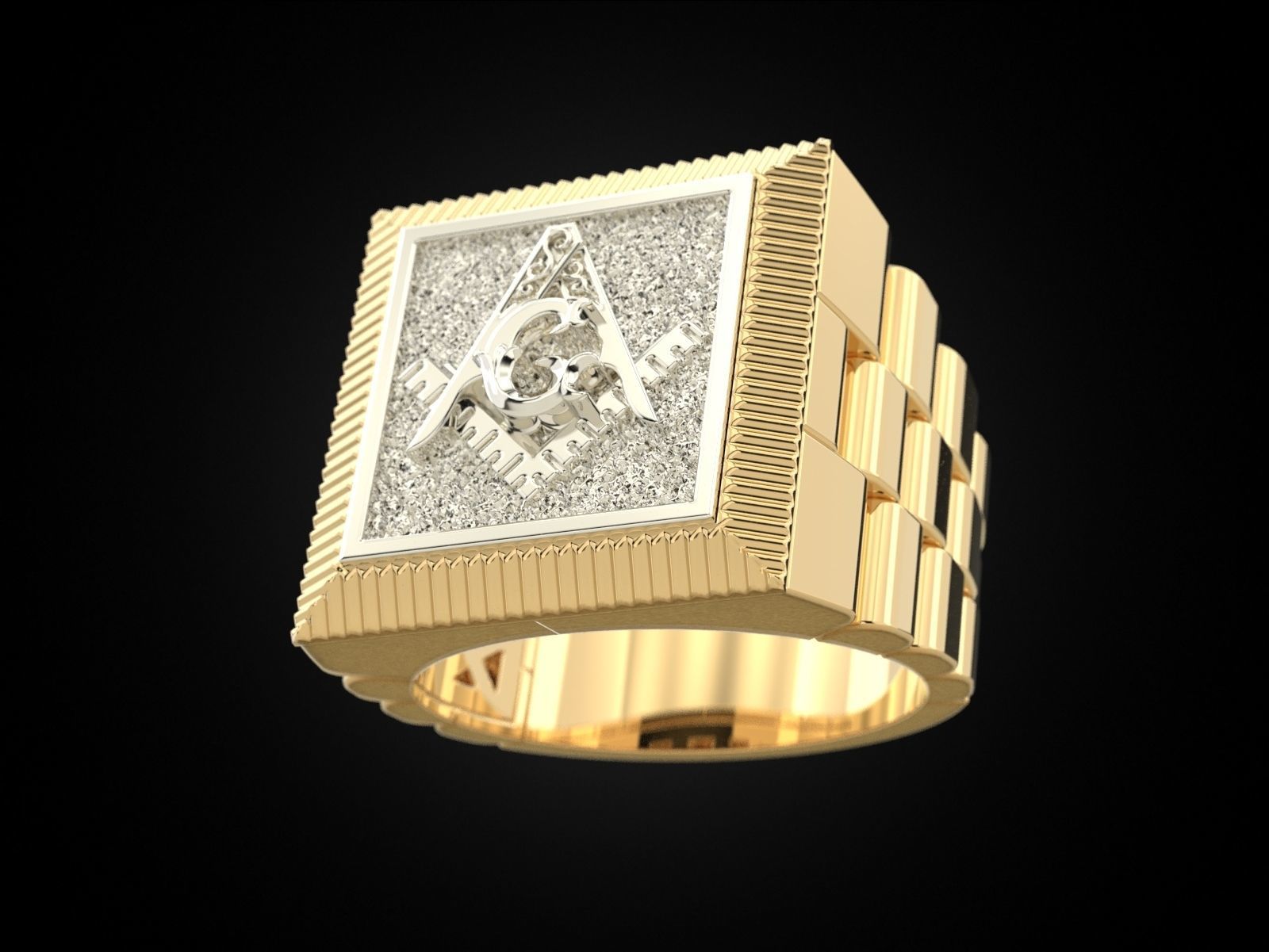 Mason Men ring 3 3D model 3D printable | CGTrader
