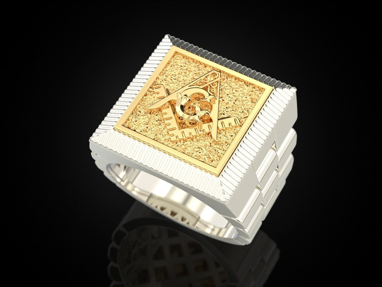 Mason Men ring 3 3D model 3D printable | CGTrader
