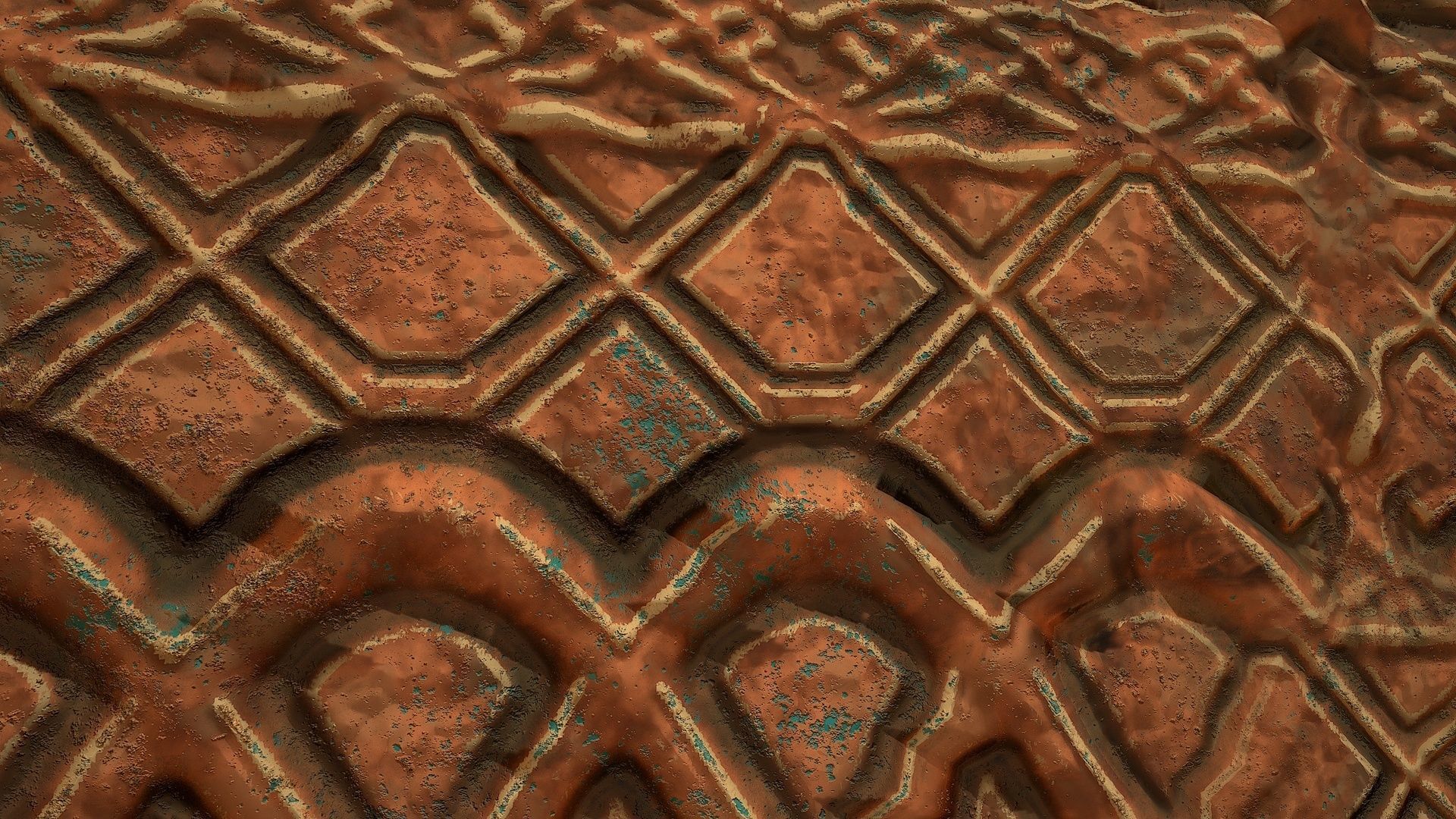 Texture PBR tileable fantasy ancient wall textures with patterns VR ...