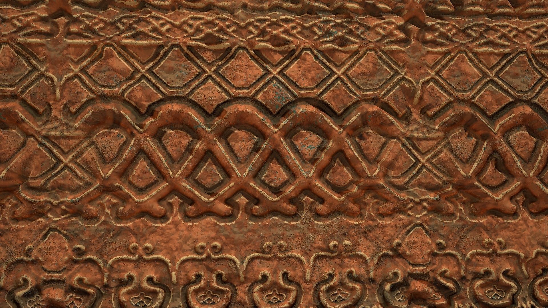 Texture PBR tileable fantasy ancient wall textures with patterns VR ...