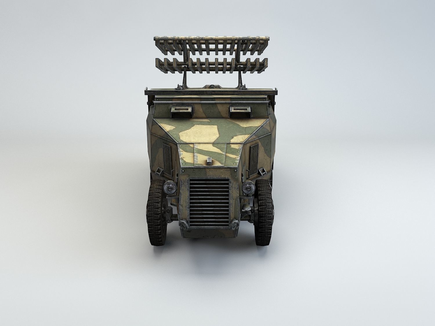 3D model Low Poly 8 cm Raketen Vielfachwerfer auf Fahrgestell Zgkw S303 ...