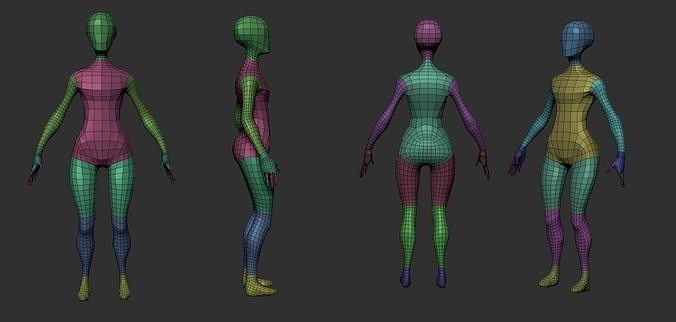 Female base mesh ztl file free 3D model | CGTrader