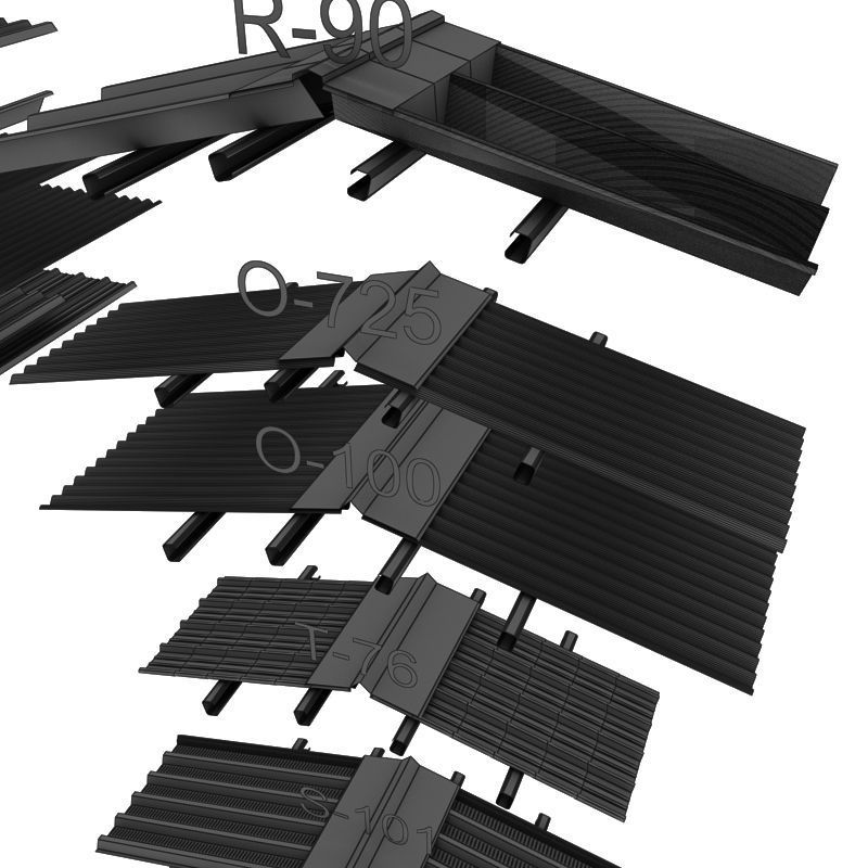 metal roof collection 3D model | CGTrader
