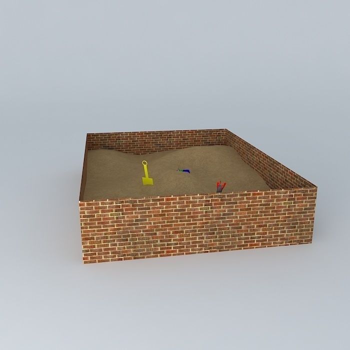 Sandbox in middle of brick wall free 3D model | CGTrader