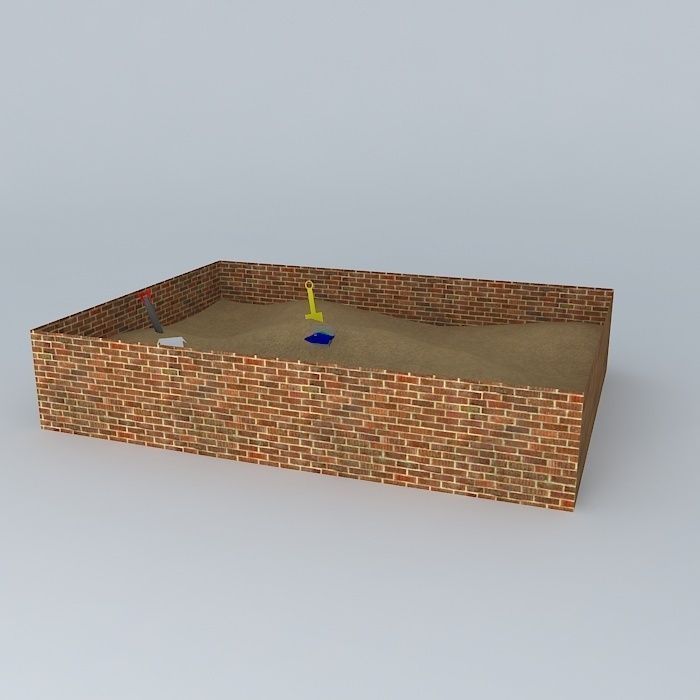 Sandbox in middle of brick wall free 3D model | CGTrader