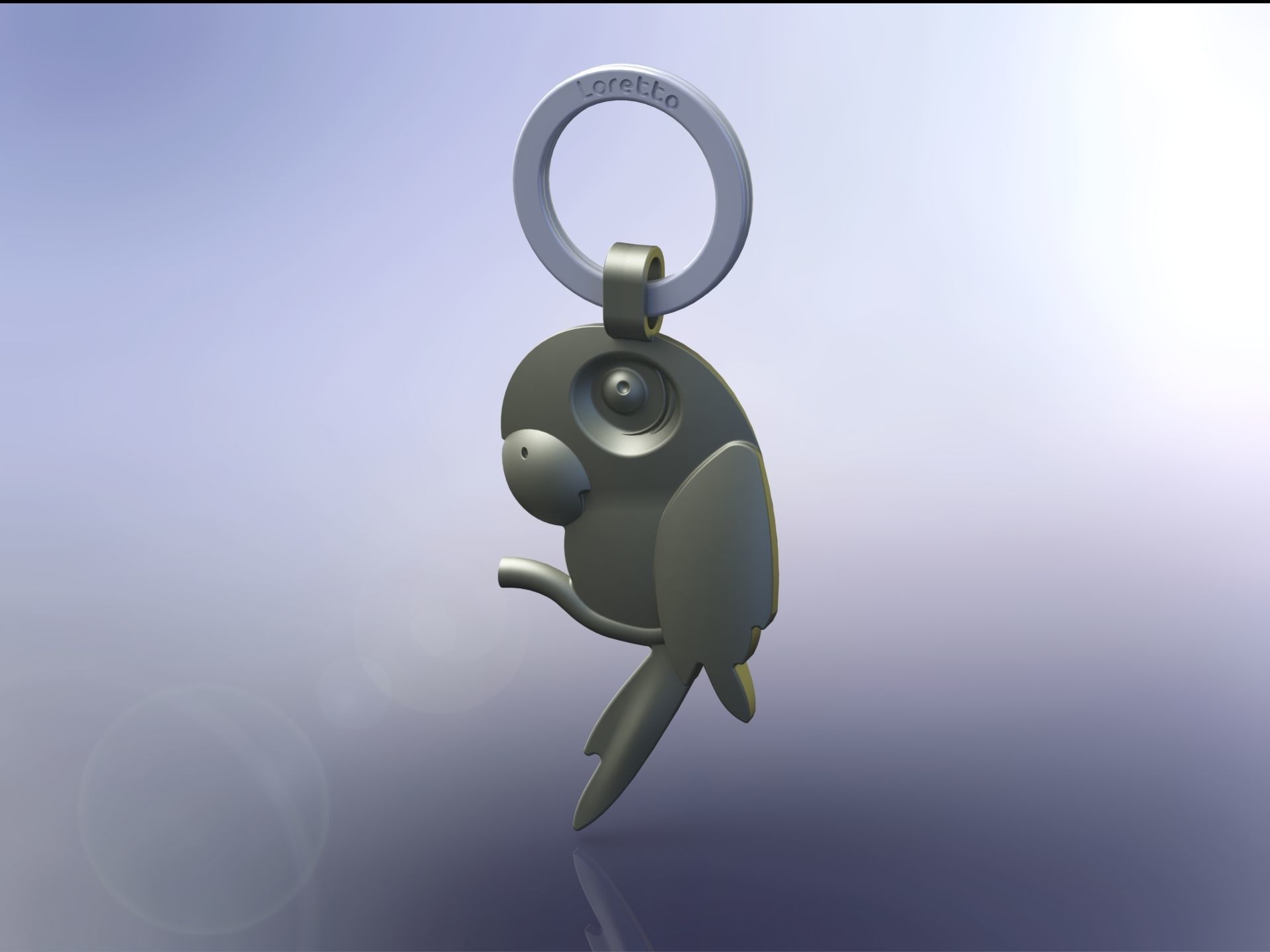 LORETTO keychain with bird 3D model 3D printable | CGTrader
