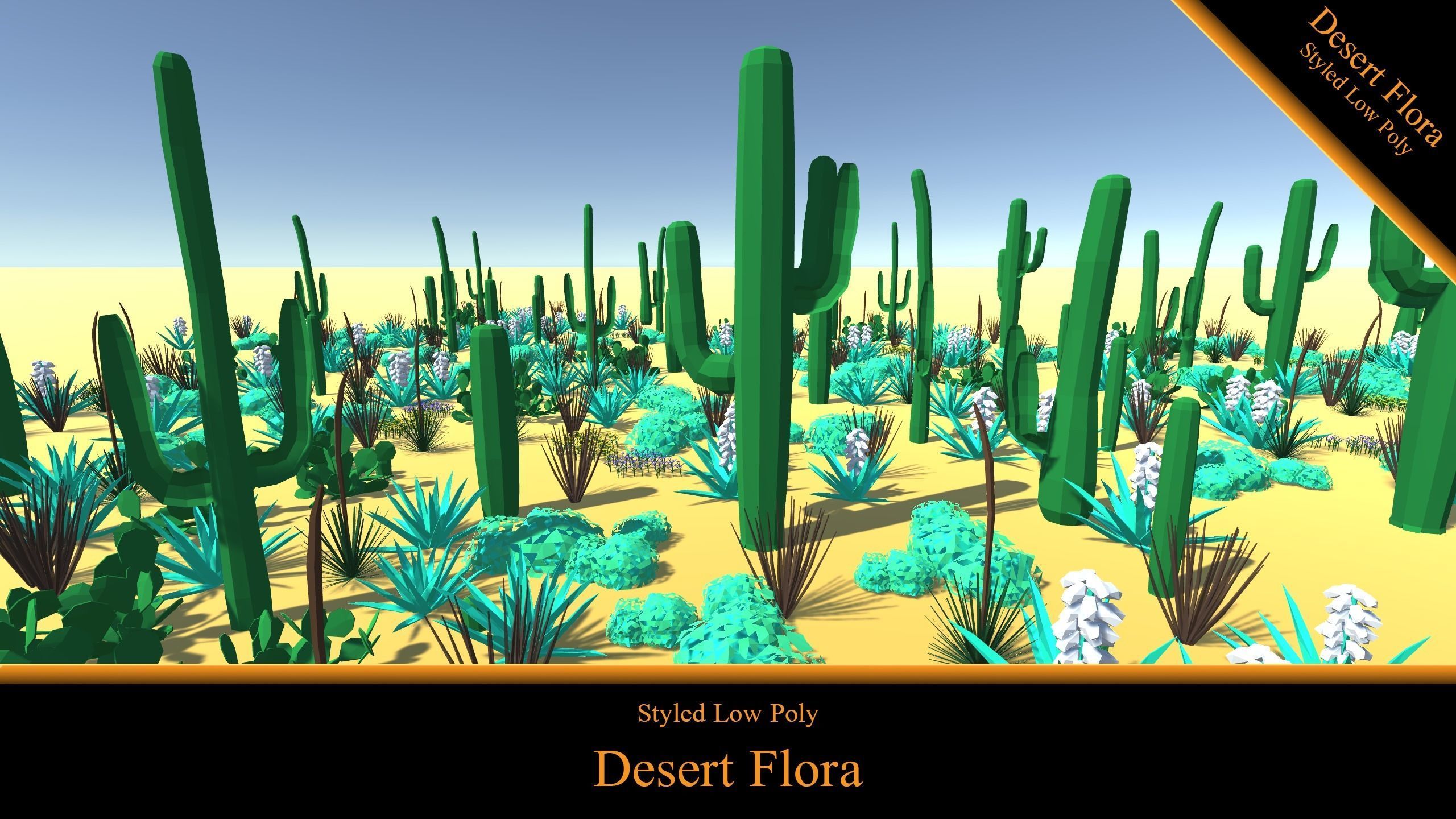 Desert Flora - Styled Low Poly free VR / AR / low-poly 3D model | CGTrader
