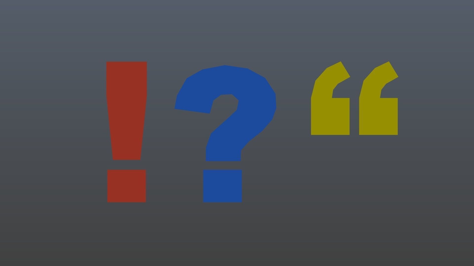 3D model Low poly punctuation marks 1 VR / AR / low-poly | CGTrader