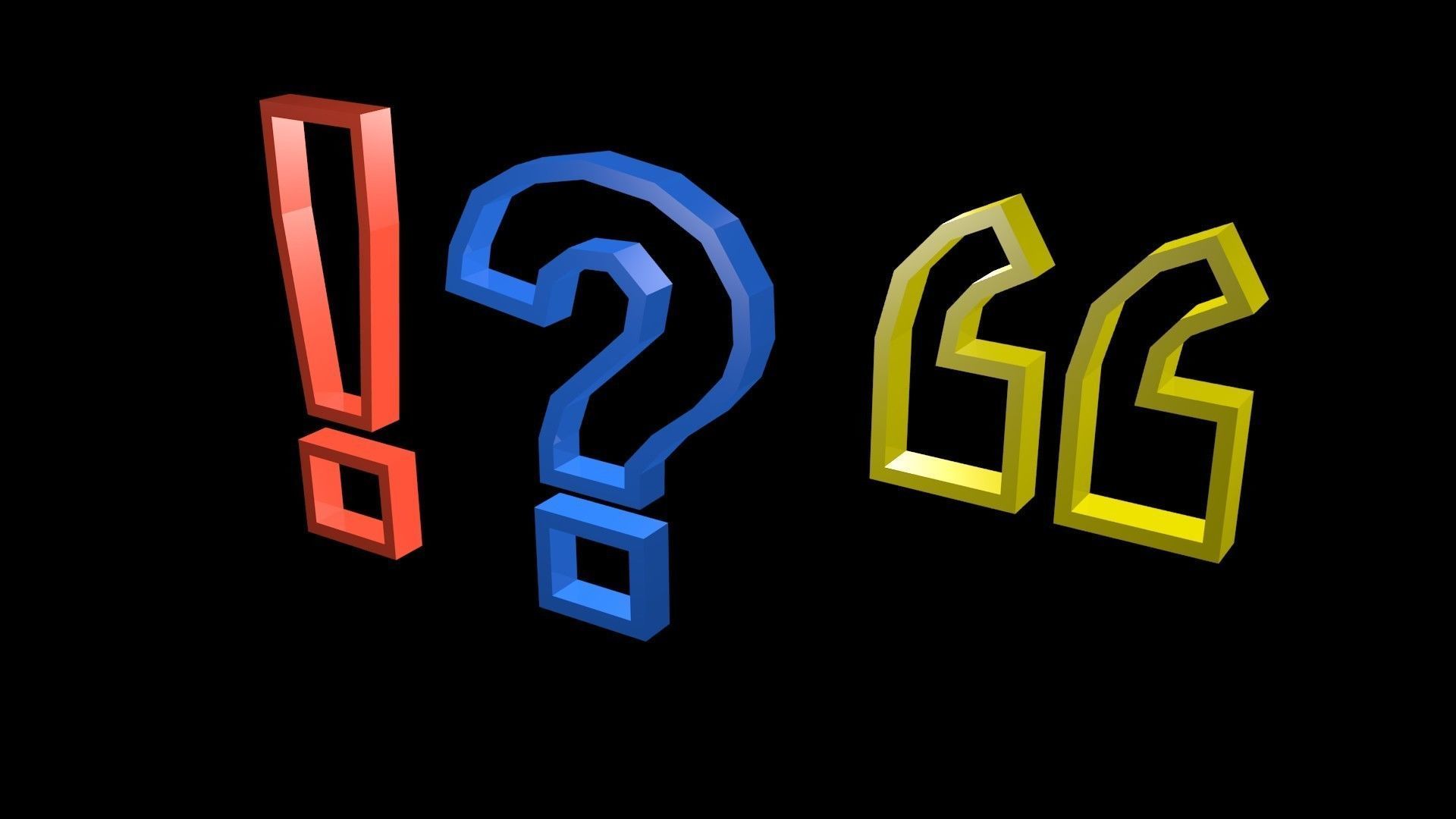 3D model Low poly punctuation marks 2 VR / AR / low-poly | CGTrader