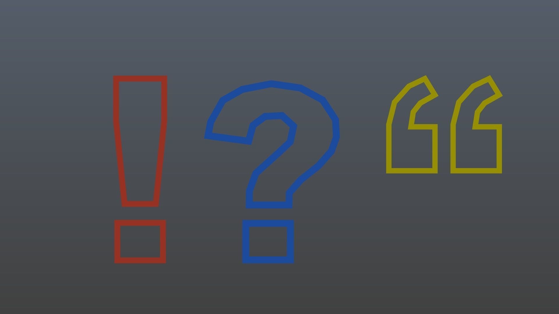 3D model Low poly punctuation marks 2 VR / AR / low-poly | CGTrader