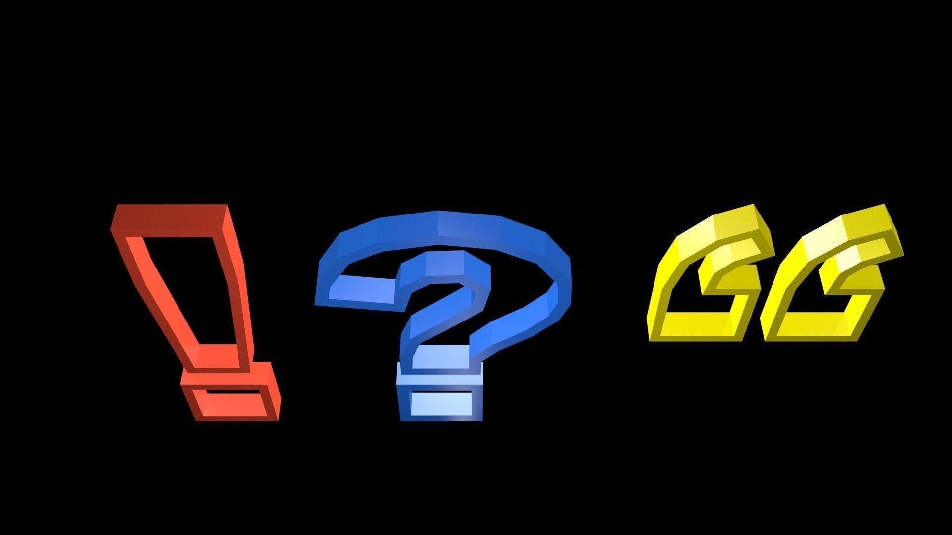 3D model Low poly punctuation marks 2 VR / AR / low-poly | CGTrader