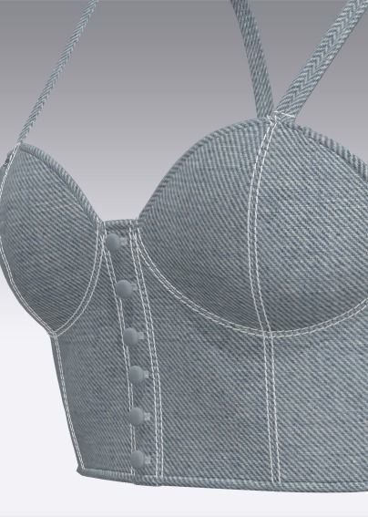 Woman denim crop top 3D model | CGTrader