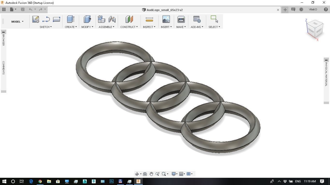 Audi Logo FREE free 3D model 3D printable | CGTrader