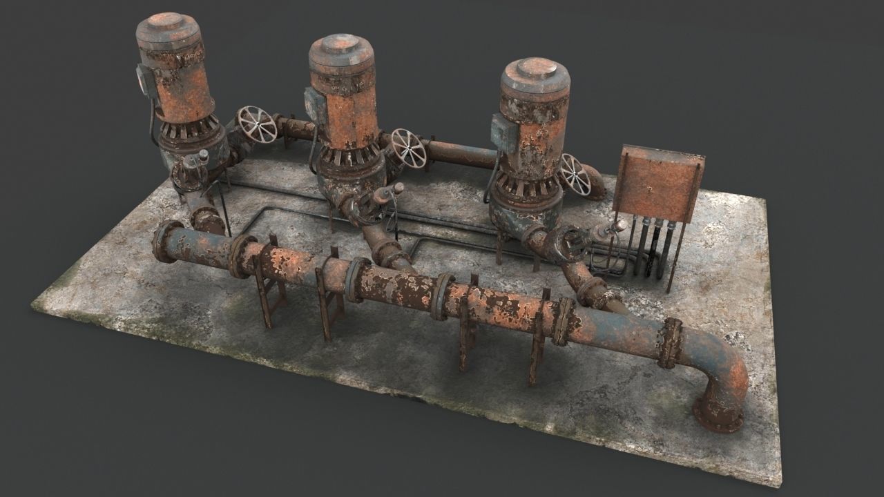 Rusted pump station 3D model | CGTrader