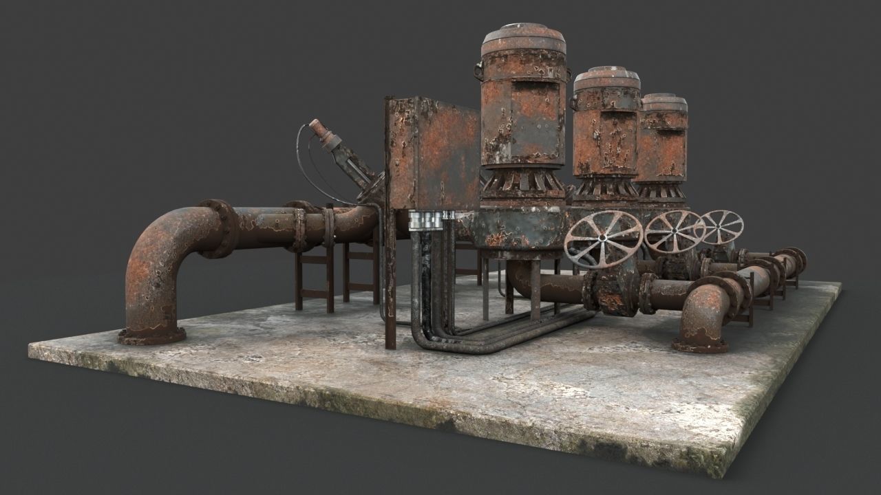Rusted pump station 3D model | CGTrader