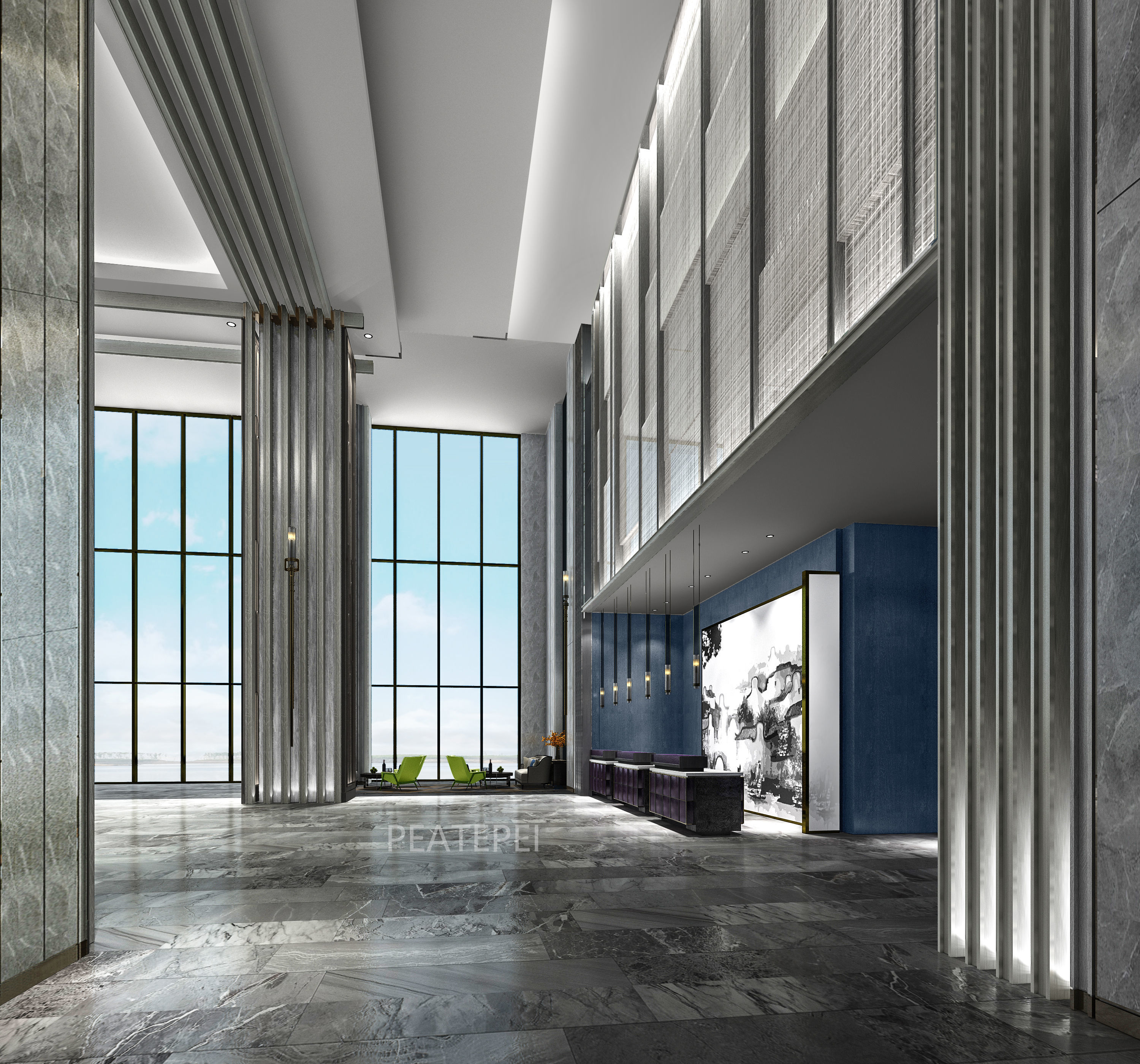 Hotel lobby 3D model | CGTrader