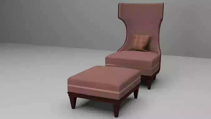 3D model ottoman chair VR / AR / low-poly | CGTrader