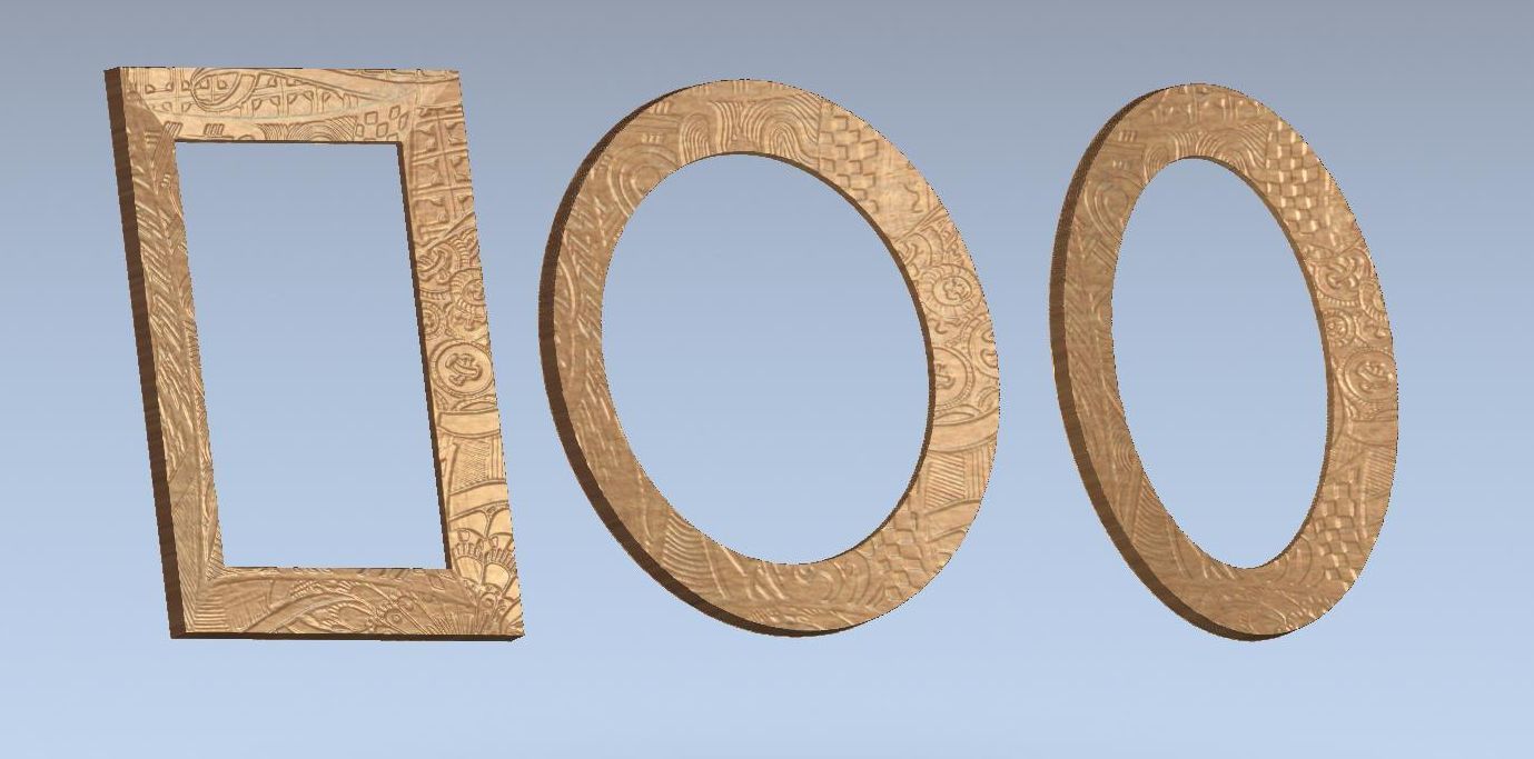 Modern cnc carved mirrors free 3D model | CGTrader