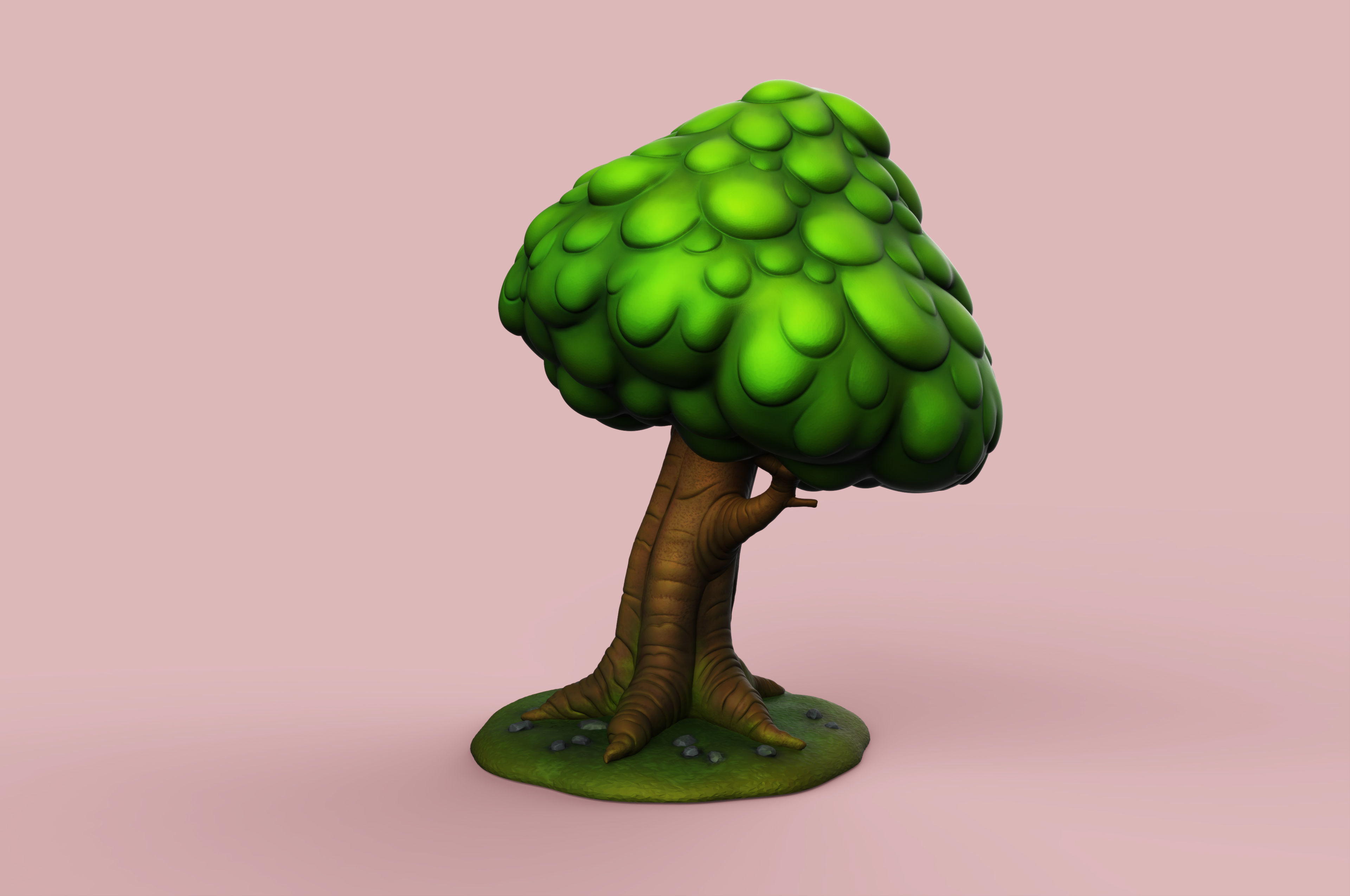 Cartoon Tree free 3D model 3D printable | CGTrader