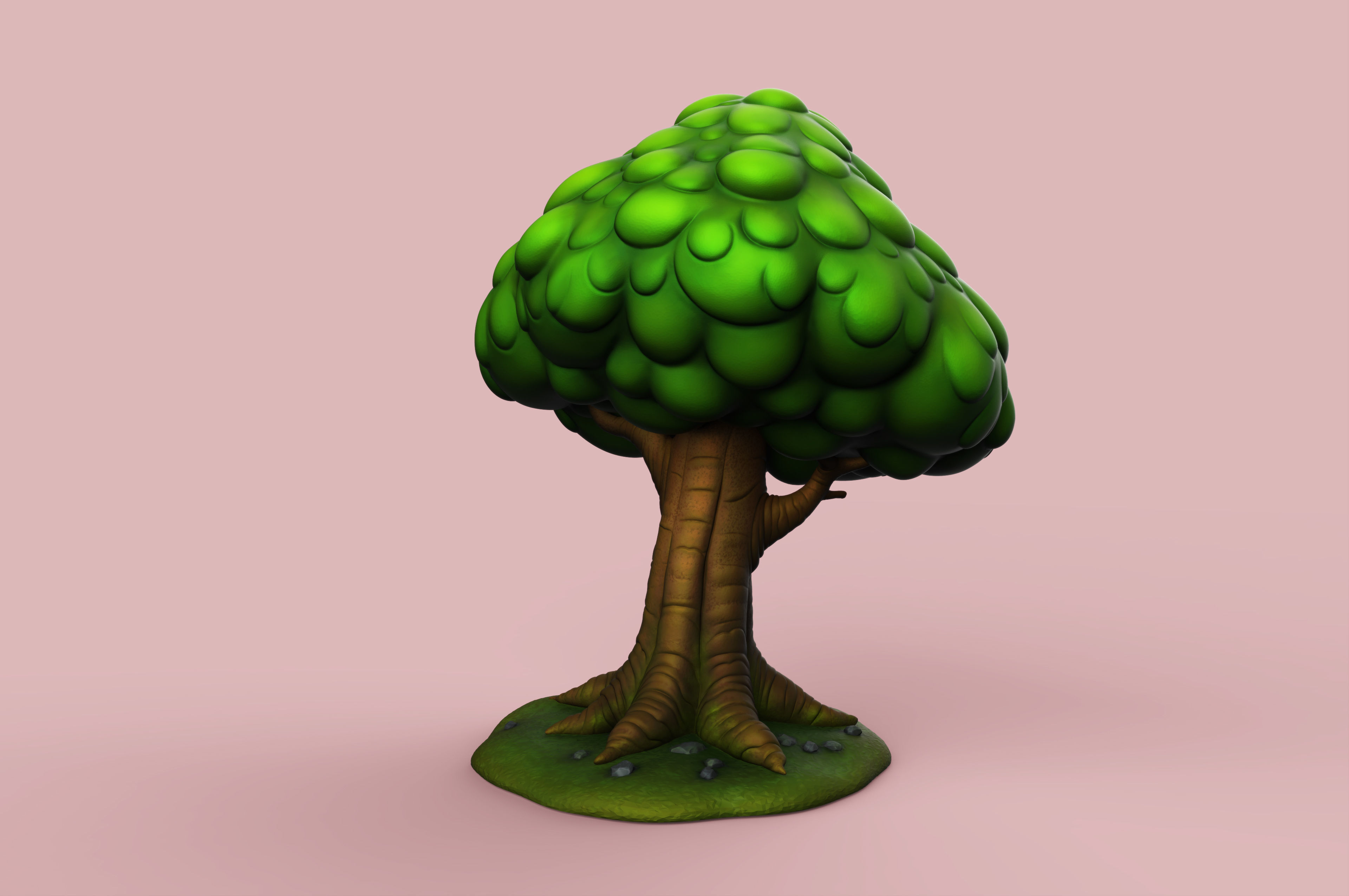 Cartoon Tree free 3D model 3D printable | CGTrader