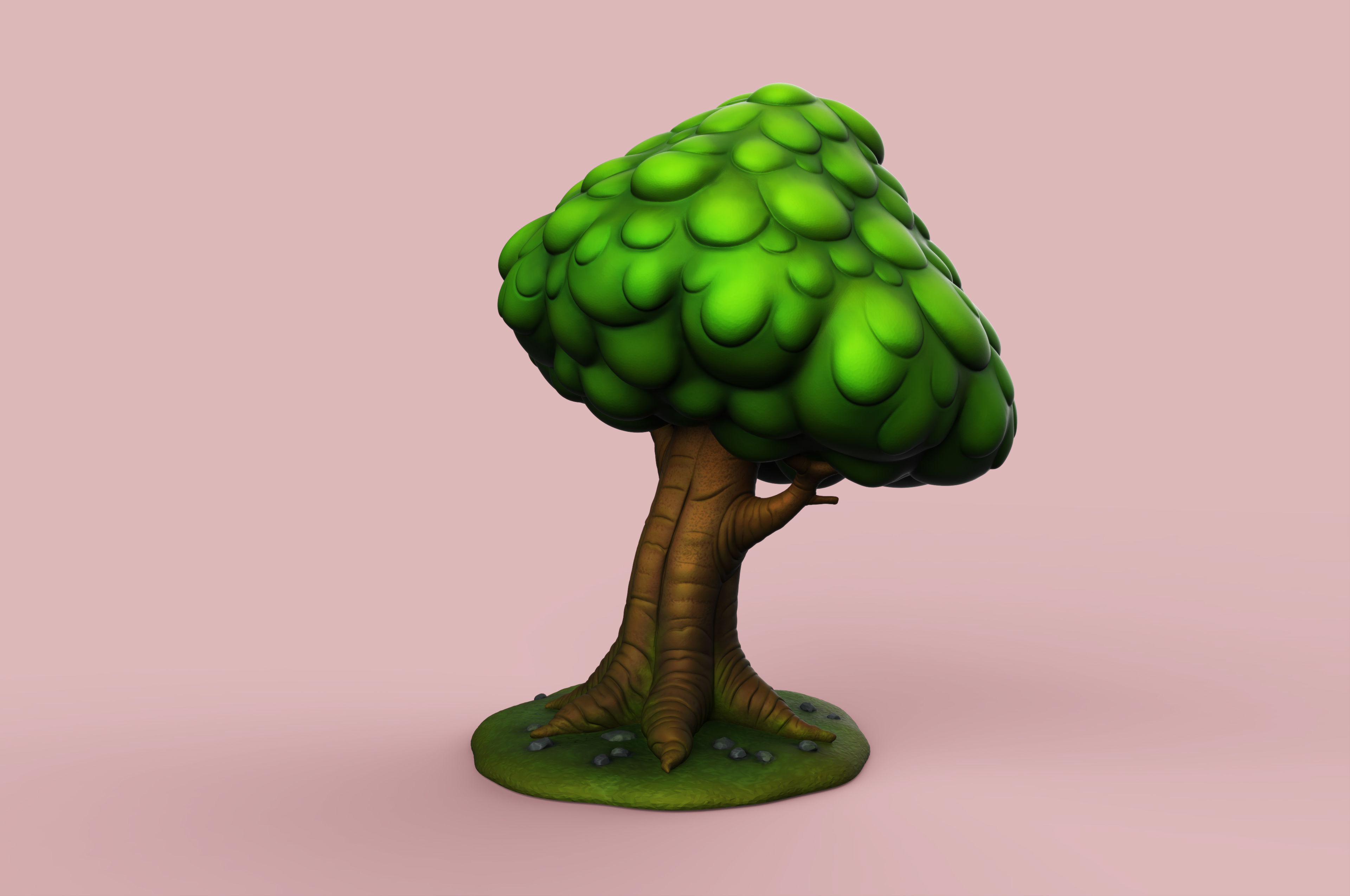 Cartoon Tree free 3D model 3D printable | CGTrader