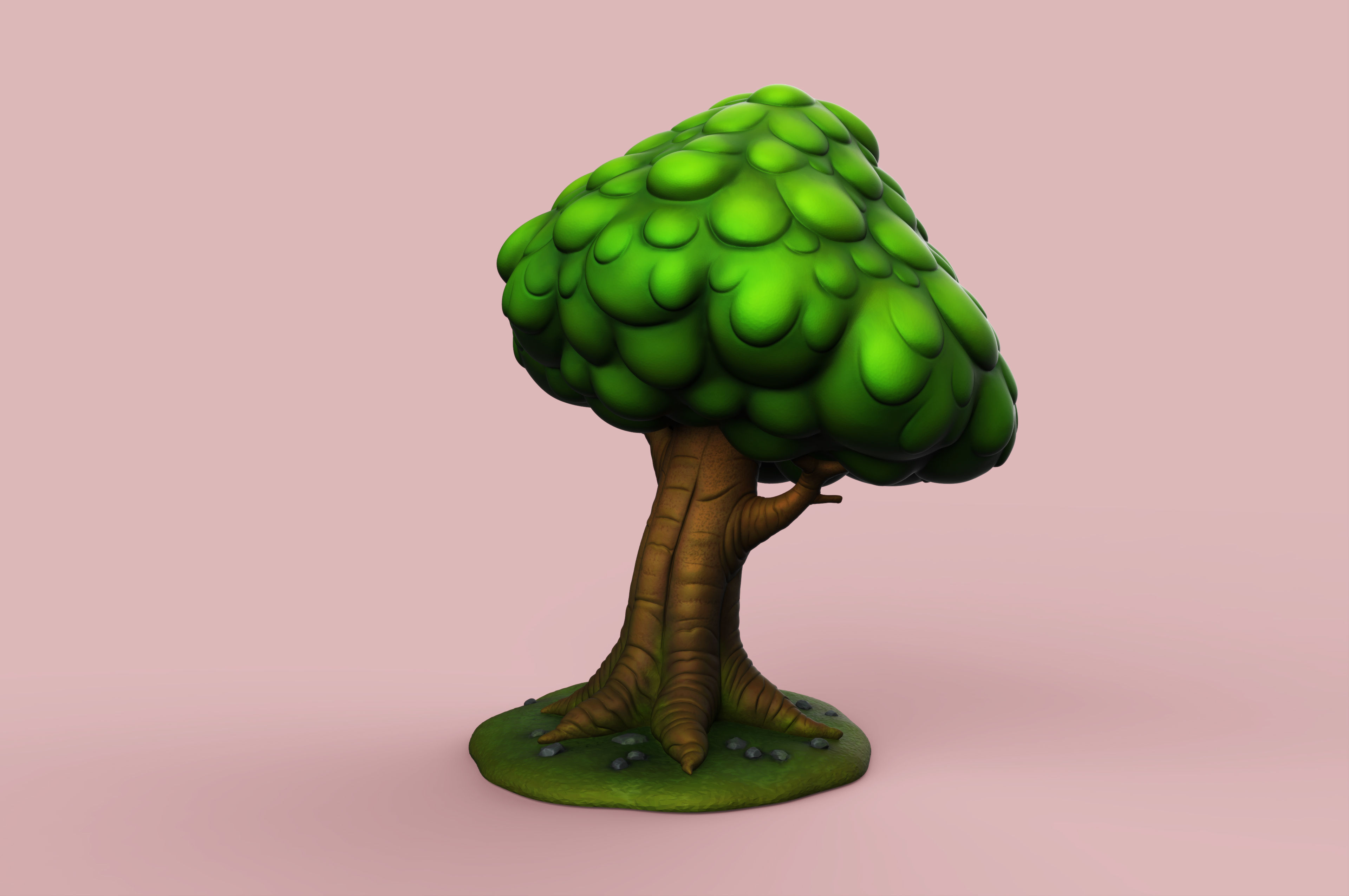 Cartoon Tree free 3D model 3D printable | CGTrader