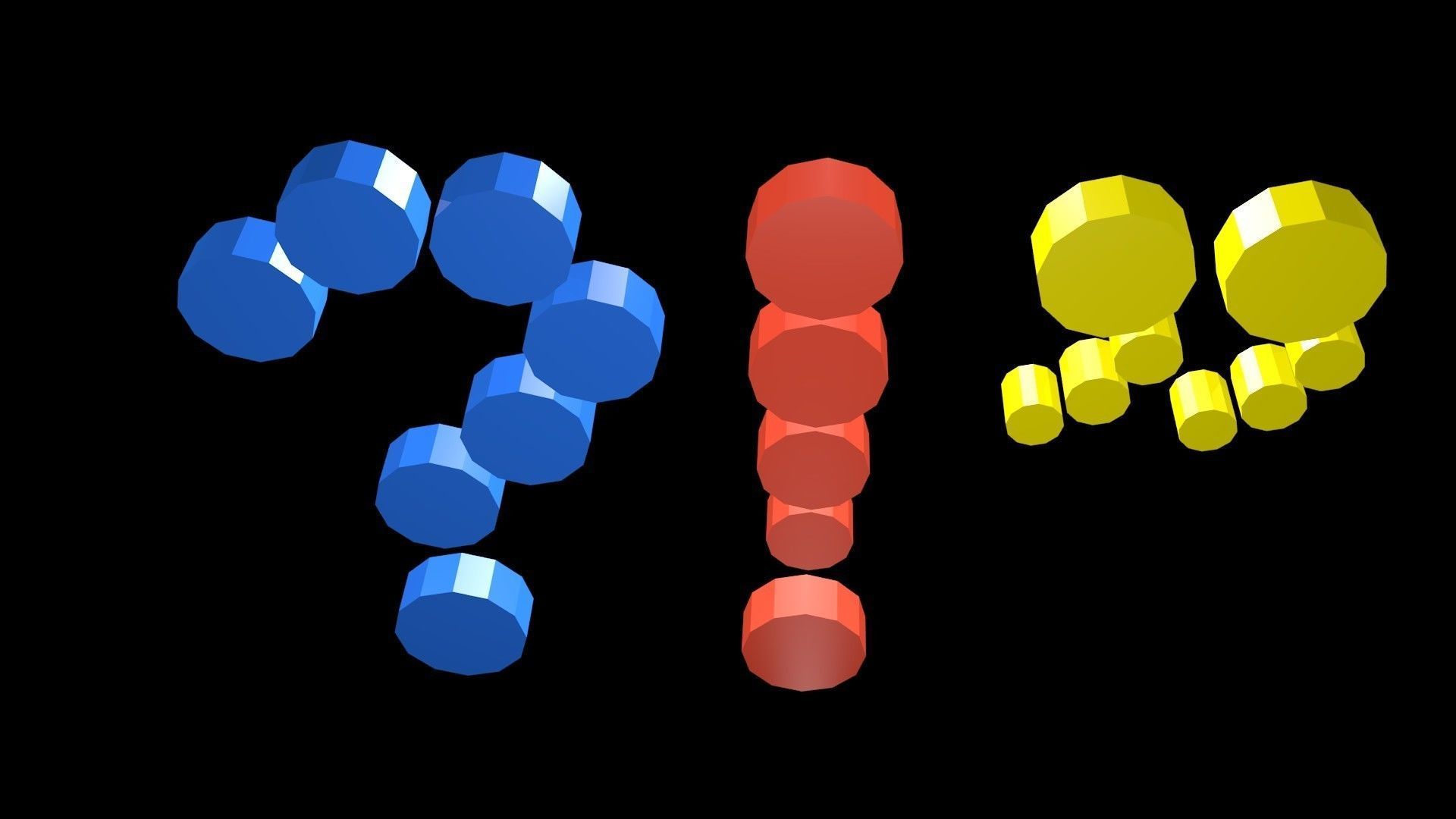 3D model Low poly punctuation marks 5 VR / AR / low-poly | CGTrader